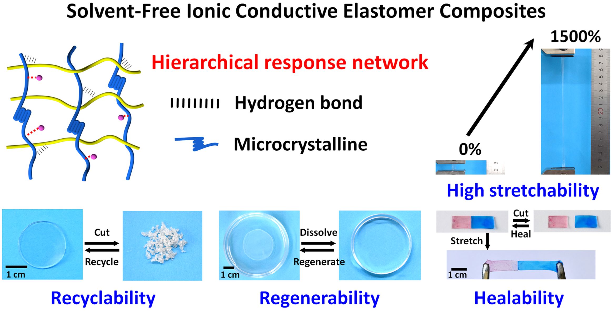 Hierarchical response network boosts solvent-free ionic conductive elastomers with extreme ...